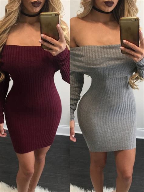 Stylish Off Shoulder Bodycon Dress