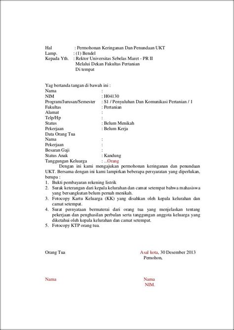 Detail Surat Permohonan Keringanan Biaya Sekolah Koleksi Nomer 12
