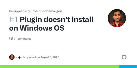 Plugin Doesnt Install On Windows Os · Issue 1 · Karuppiah7890helm
