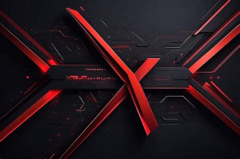 3d Glowing Red Techno Abstract Background Overlap Layer On Dark Space With Letter X Effect