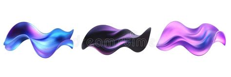 Colorful Abstract Waves With Smooth Gradients And Flowing Shapes In Vibrant Hues Of Blue Black