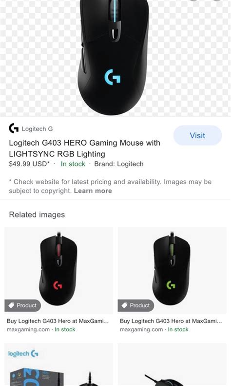 Logitech G403 Hero Gaming Mouse Computers And Tech Parts And Accessories Mouse And Mousepads On