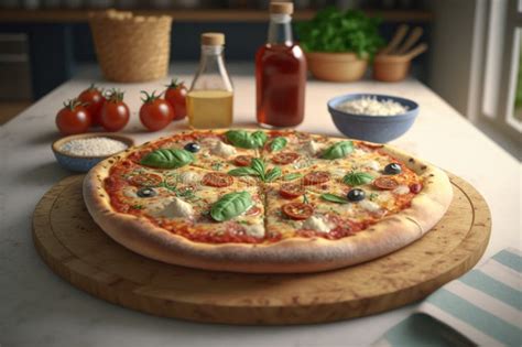 Delicious Fresh Homemade Italian Pizza With Pepperoni Buffalo