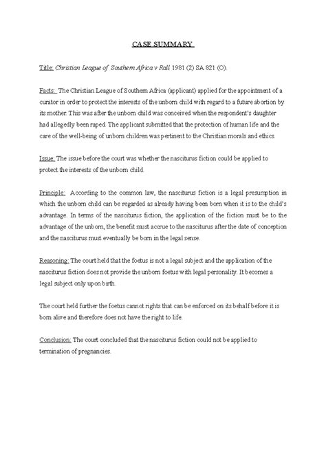 Christian Lawyers V Moh 1998 Case Summary Case Summary Title Christian Lawyers Association Of