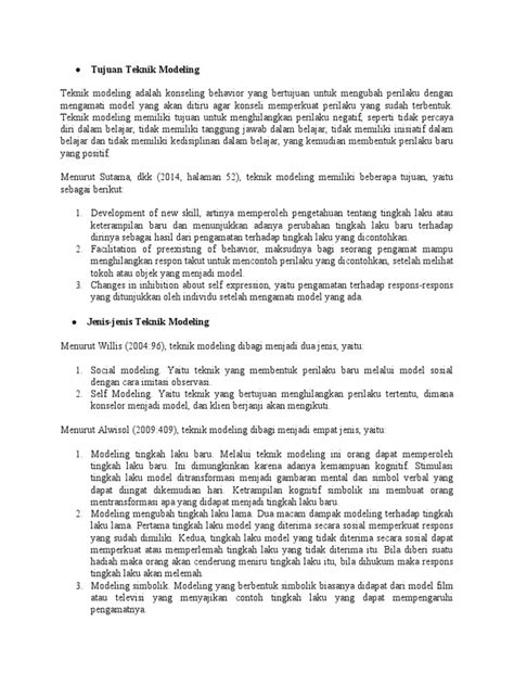 Tujuan Teknik Modeling Pdf