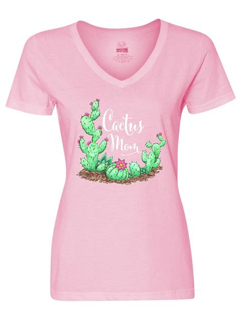 Inktastic Cactus Mom Cacti And Succulents Womens V Neck T Shirt