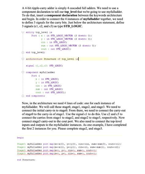 Solved Vhdl First Pictures Are The Tutorial 2 That It