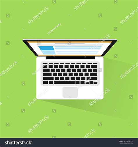 Laptop Computer Icon Flat Design Vector Stock Vector Royalty Free Shutterstock