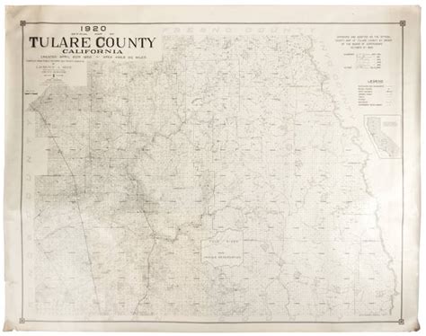 Official Map Of Tulare County 1920