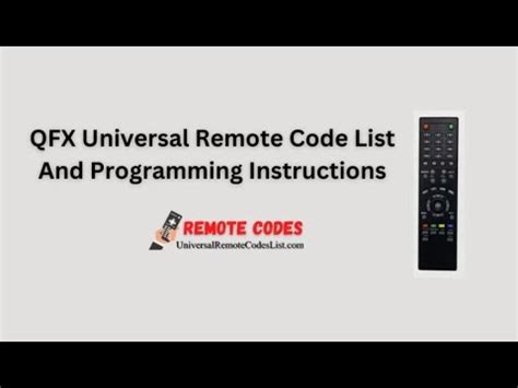 How To Program QFX Universal Remote Codes YouTube