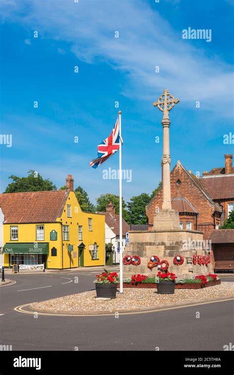 Holt Norfolk Uk View In Summer Of The Market Place In Holt Village