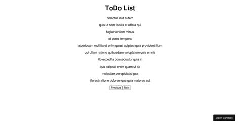 Pagination Codesandbox