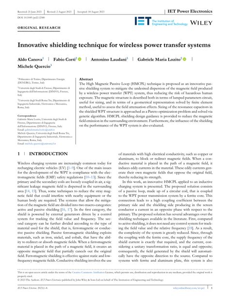 Pdf Innovative Shielding Technique For Wireless Power Transfer Systems