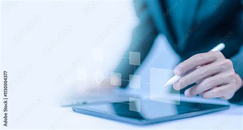Business Processes And Algorithm Diagram Flow On A Computer Laptop
