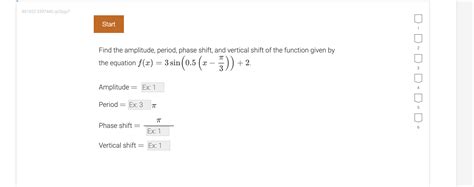 Find The Amplitude Period Phase Shift And Vertical Chegg