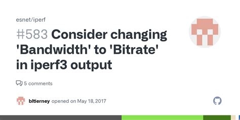 Consider Changing Bandwidth To Bitrate In Iperf Output Issue