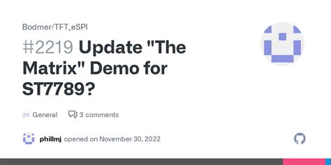 Update The Matrix Demo For St7789 · Bodmer Tft Espi · Discussion