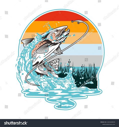 Trout Fishing Logo Illustration Vector Imae Stock Vector Royalty Free Shutterstock