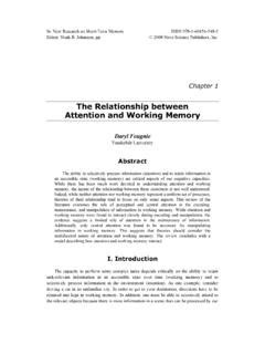 The Relationship Between Attention And Working Memory The Relationship Between Attention And