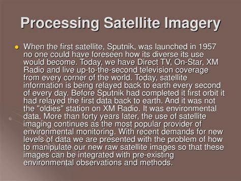 PPT PRE PROCESSING IN IMAGE ANALYSIS OF SATELLITE PICTURES PowerPoint