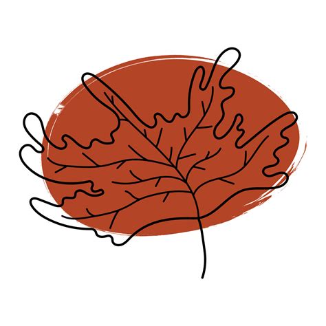 Hand Drawn Maple Leaf With Brush Stroke Vector Illustration 13957038