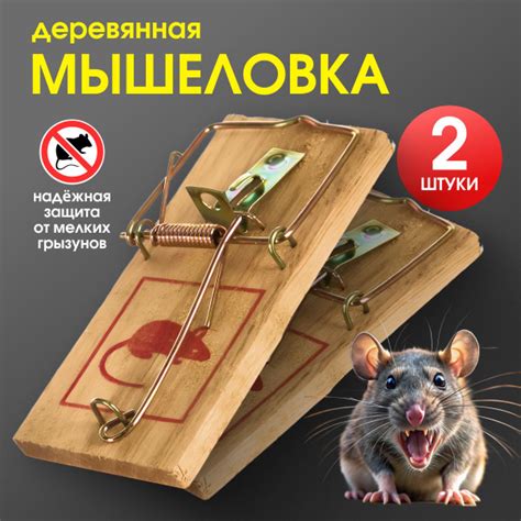 Мышеловка для мышей, 2 штуки, деревянная ловушка для грызунов в доме ...