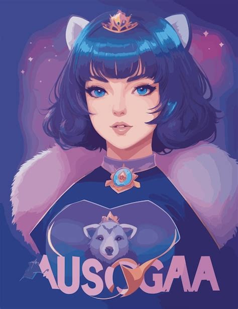 Anime Chica Hermosa Princesa Ursa Mayor Vector Premium