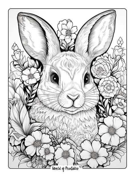 Adorable Bunny Coloring Pages For Adults
