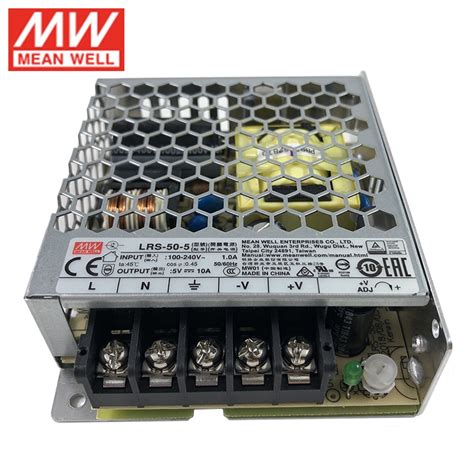 Original MEAN WELL LRS 50 5 Switching Power Supply 110V220V AC To 5V DC