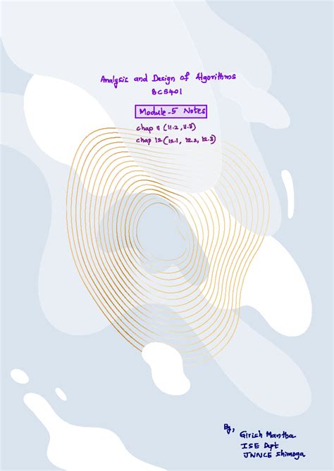 ADA Module Notes Askndweinfifbforg Analysis And Design Of Algorithms BC S Module Notes