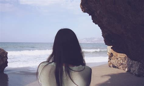 Free Picture Pretty Girl Woman Hair Sea Beach Seashore Ocean