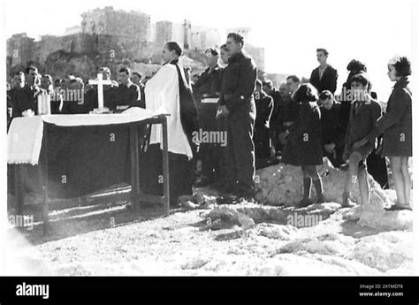 Troops Are Gathered For A Military Service On Arios Pagos Illustrating