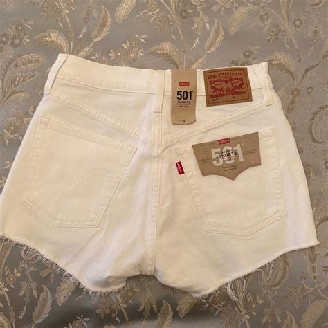 Levis High Rise White Shorts Vintage Levi Shorts White Jean Shorts