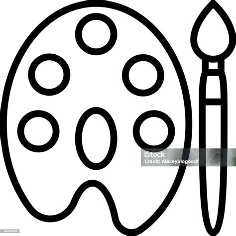 그림 팔레트와 브러쉬는 선 아이콘입니다 예술과 디자인 기호의 현대 벡터 그림입니다 날씬한에 대한 스톡 벡터 아트 및 기타 이미지 날씬한 디자인 벡터 Istock