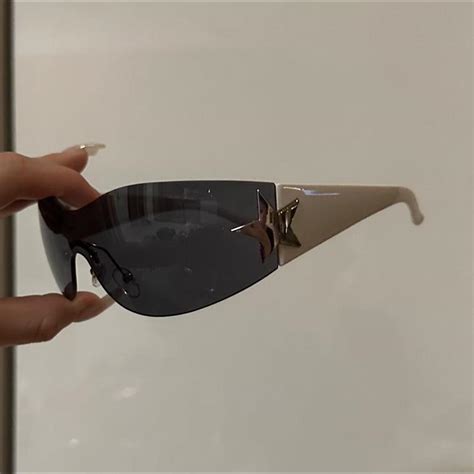 White Early 2000s Shades Sunglasses With A Star Repop Depop