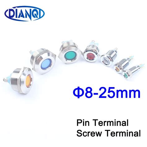 1pcs 8mm 12mm 16mm 19mm 22mm 25mm Waterproof Metal Led Warning