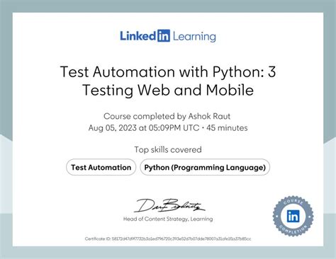 Ashok Raut On Linkedin Certificate Of Completion