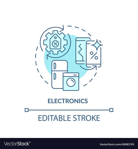 2d Customizable Blue Linear Electronics Icon Vector Image