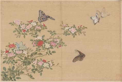 清蒋廷锡百蝶图绢本42x28cm 11国画超高清大图原图扫描真迹全图书画图片下载