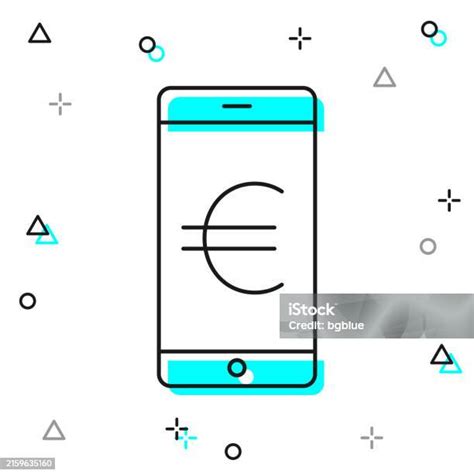 ユーロ記号付きのスマートフォン白い背景に線のアイコン Eコマースのベクターアート素材や画像を多数ご用意 Eコマース アイコン