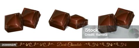 흰색 배경에 고립된 다크 초콜릿 세트 3 벡터 일러스트 레이 션 3차원 형태에 대한 스톡 벡터 아트 및 기타 이미지 3차원 형태 갈색 개념 Istock