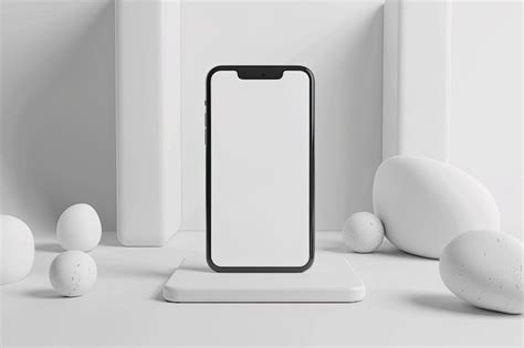 Smartphone Clay Mockup Rendering Isolated Premium Ai Generated Image
