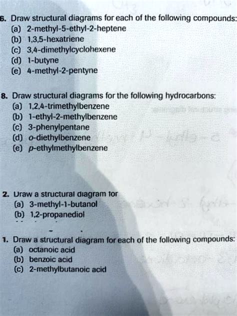 Solved Draw Structural Diagrams For Each Of The Following Compounds A 2 Methyl 5 Ethyl Î±