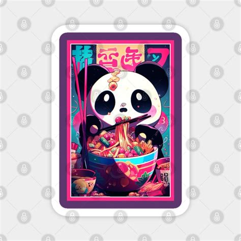 Anime Cute Panda Eating Ramen Cute Anime Panda Kawaii Design Cute