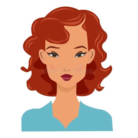 Beautiful Redhead Woman Vintage Retro Vector Illustration Style Stock Vector Illustration Of