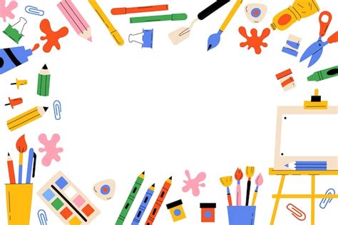 Free Vector Hand Drawn Art Supplies Background