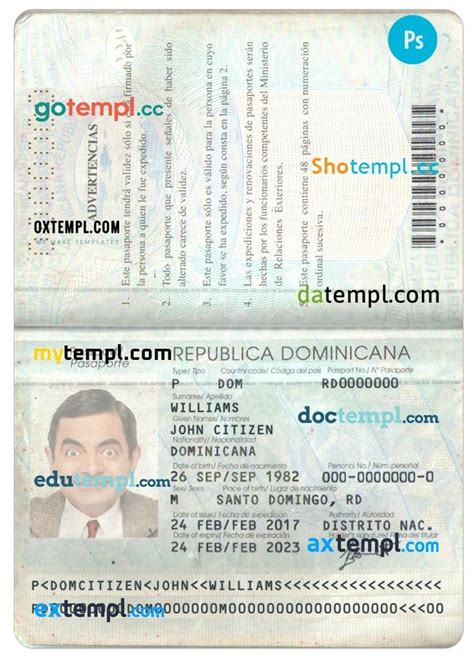 Dominican Republic Passport Template In Psd Format Fully Editable