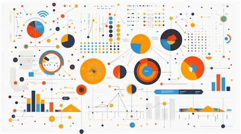 A Complex Network Of Interconnected Data Charts And Graphs Illustrating