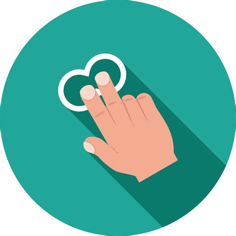 Two Fingers Tap Flat Long Shadow Icon 11281682 Vector Art At Vecteezy