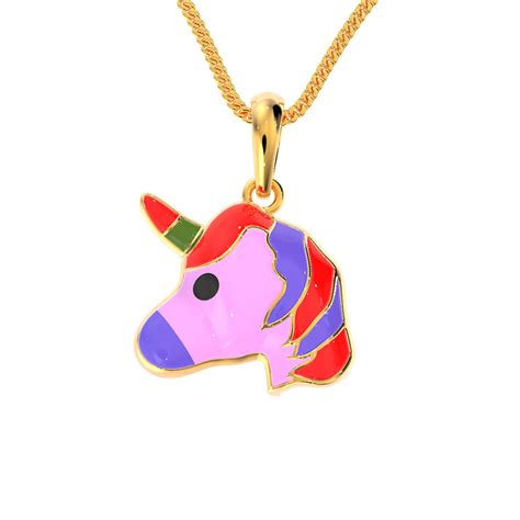 Buy 22kt Gold Casting Unicorn Design Fancy Chain Pendant 102h7509